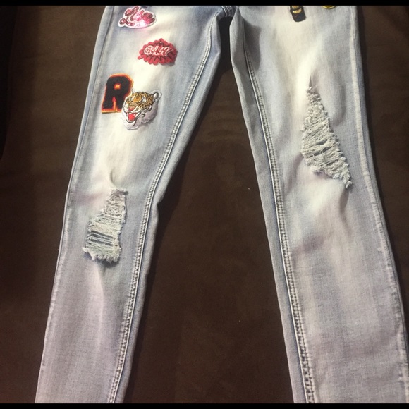Jeans | Nwt Skinny Jeans With Sawn Stickers Stretchy | Poshmark